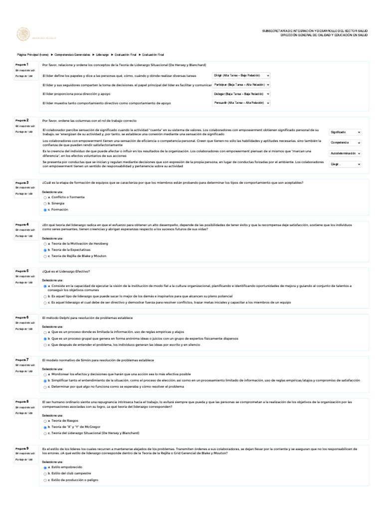 Eval Final - Liderazgo Parte 1 | PDF | Liderazgo | Comportamiento