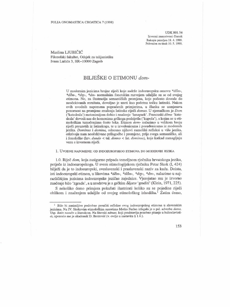 Biljeske o Etimonu Dom | PDF
