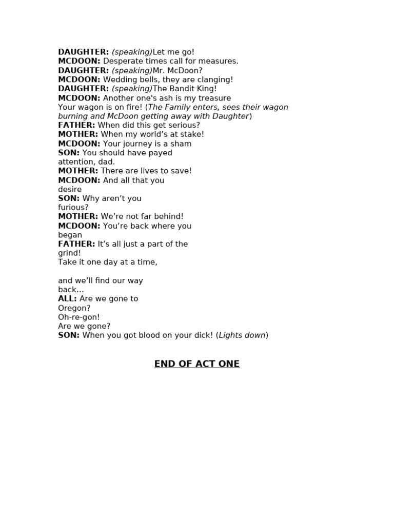 The Trail To Oregon Act 2 | PDF | Art