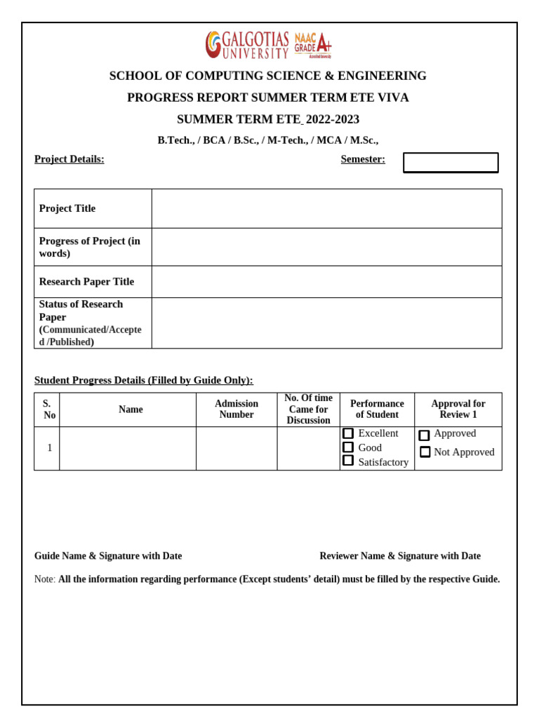 SUMMER TERM ETE Viva Progress Report | PDF