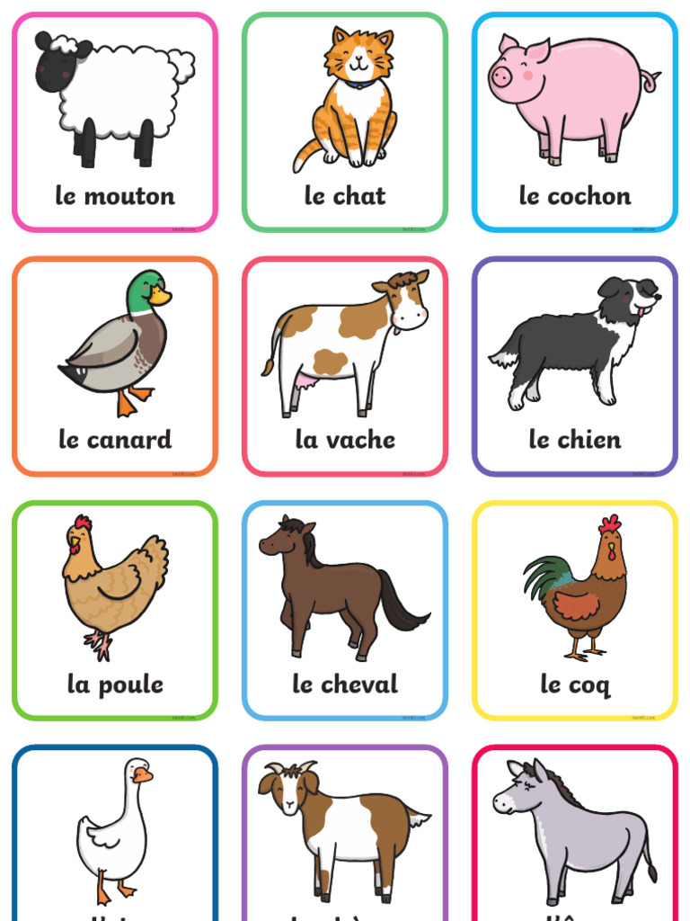 Animaux de la Ferme en Français | PDF