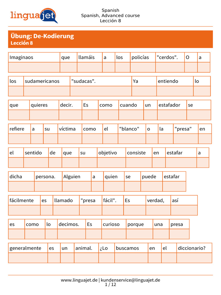Lección 8 Exercise Decoding | PDF | Concepto