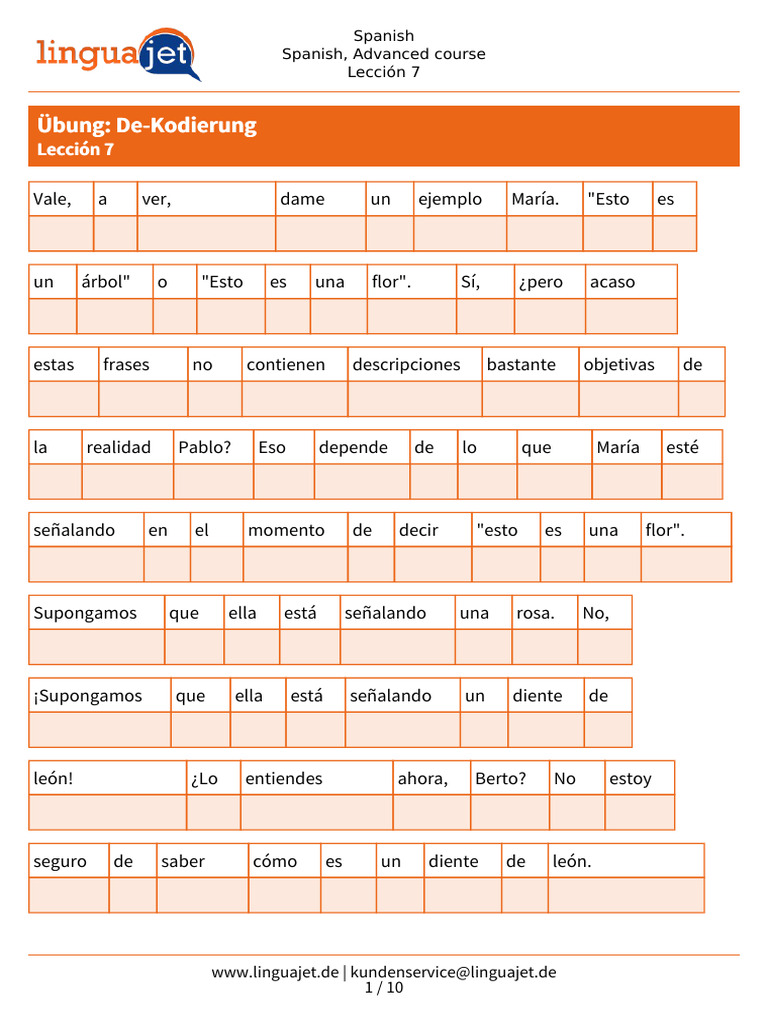 Lección 7 Exercise Decoding | PDF