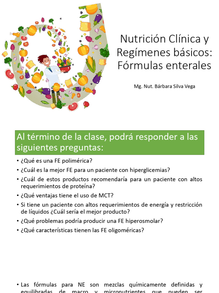Clase 4 - Fórmulas Enterales | PDF | Nutrientes | Bioquímica