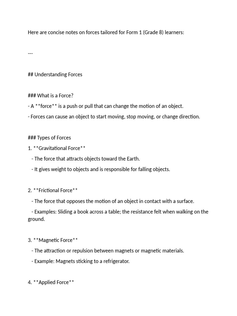 lesson notes | PDF | Force | Friction