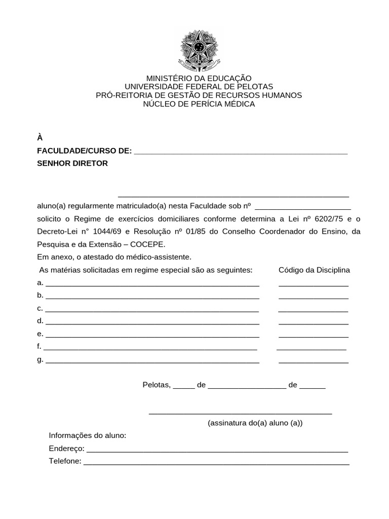 Requerimento de Aluno | PDF | Negócios