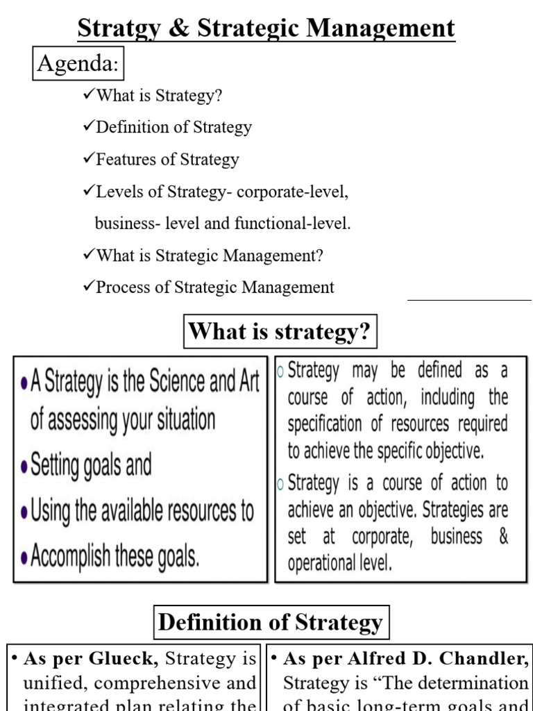 Chapter 1 Stratgy & Stratgic Management Process | PDF | Strategic ...