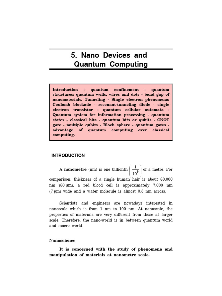 Nanotechnology in Quantum Computing | PDF | Quantum Tunnelling ...
