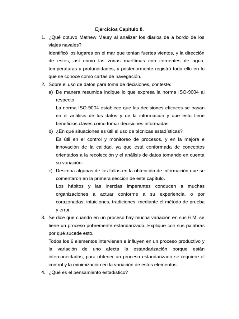 Ejercicios Capitulo 8 | PDF | Media | Desviación Estándar