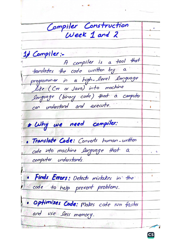 Compiler Construction Week 1-2 | PDF Compiler Construction Week 1-2 | PDF