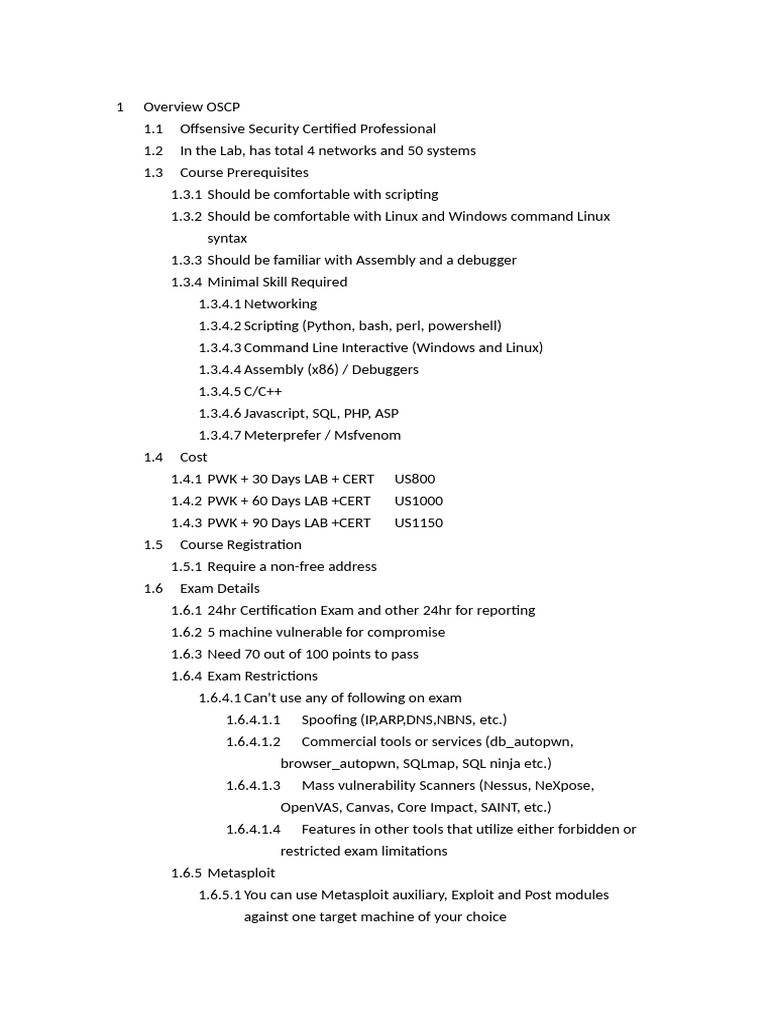 OSCP Exam Hits and Preparation | PDF | Computing | Software