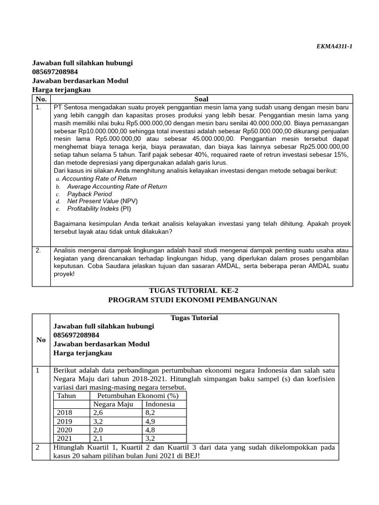 Soal Tugas 2 | PDF | Bisnis | Teknologi & Rekayasa