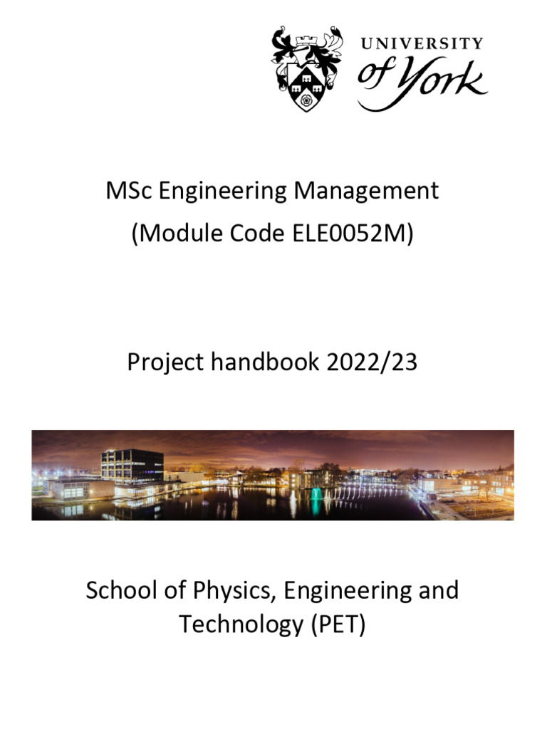 MSC em Project Handbook 2022 - 23 | PDF | Engineering | Business