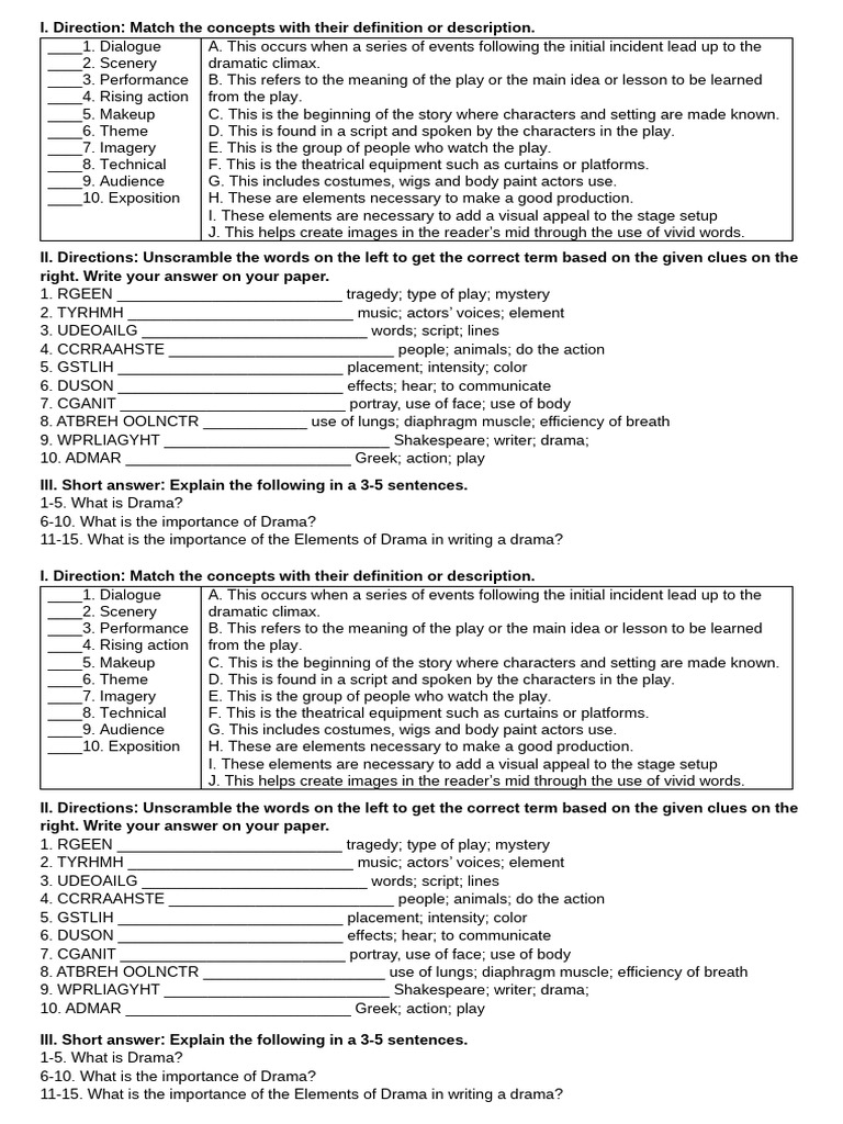 Drama Basics for Students | PDF | Actor | Play (Theatre)