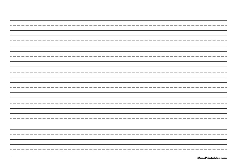 Black and White Handwriting Paper 1 2 Inch Landscape A4 Watermarked | PDF