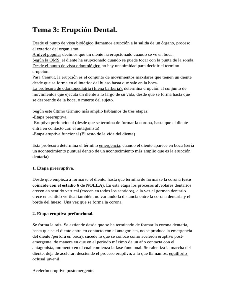 Tema 3 Orto | PDF | Diente | Ramas de Odontología