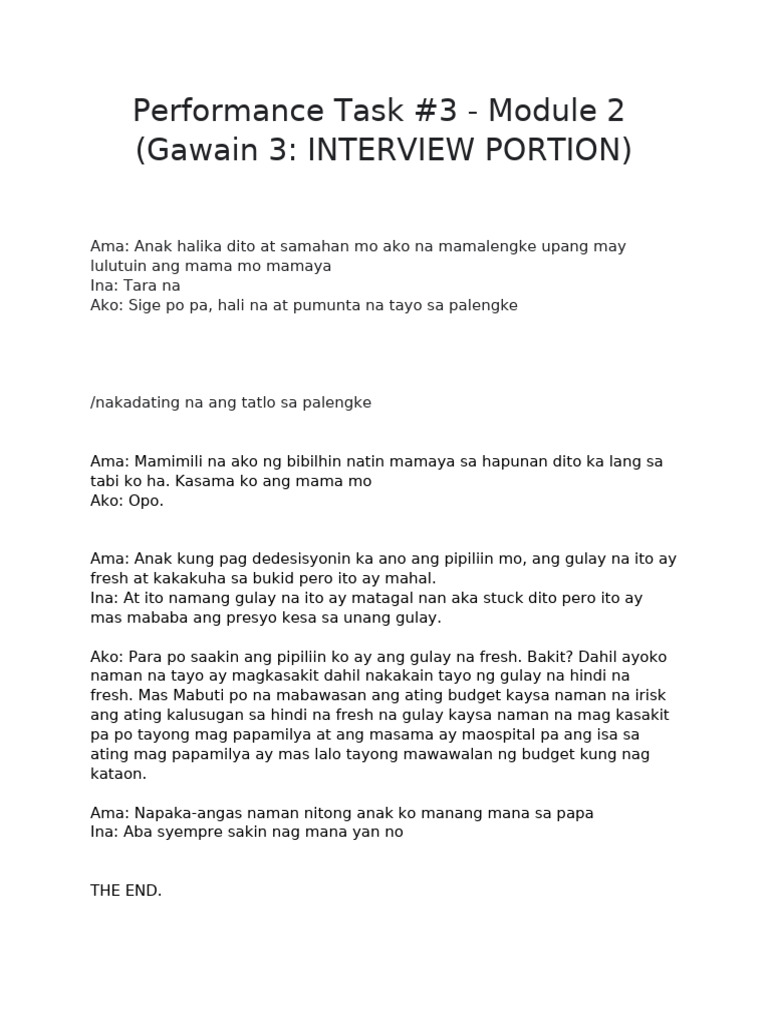 Performance Task Araling Panlipunan 9 | PDF