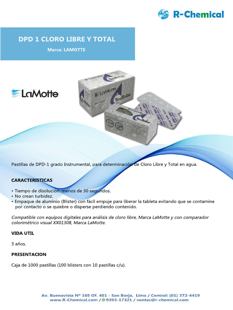 LaMotte Pastillas DPD1 | PDF