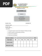 Mathematics Grade 8 Term 3 2023 Test-1 | PDF | Euclidean Geometry ...