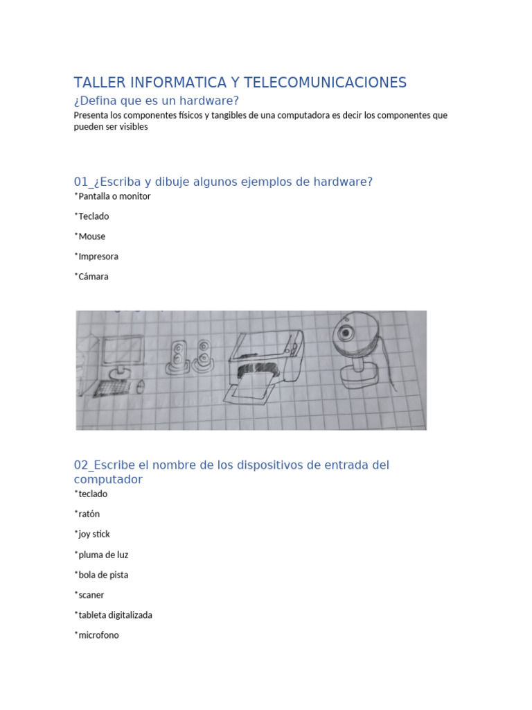 Taller Informatica y Telecomunicaciones | PDF