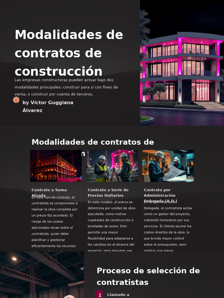 Contratos de Construcción: Tipos y Análisis | PDF | Contratista general | Presupuesto