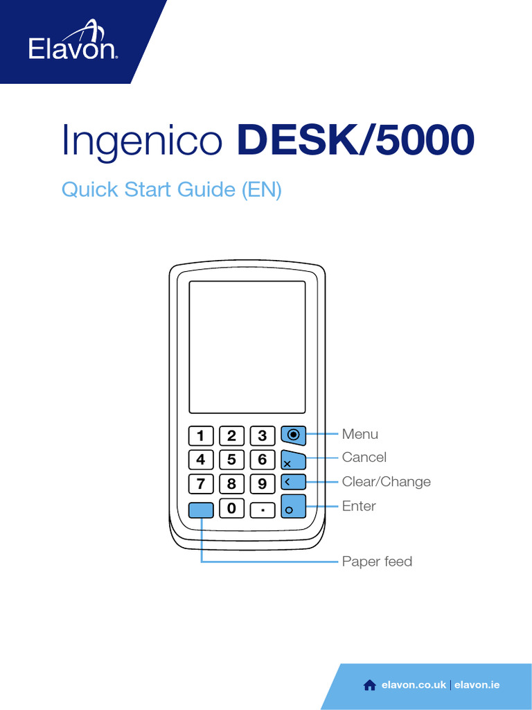 4002 3902 Ingenico Desk5000 QSG EN IRE V1 1 | PDF | Personal ...