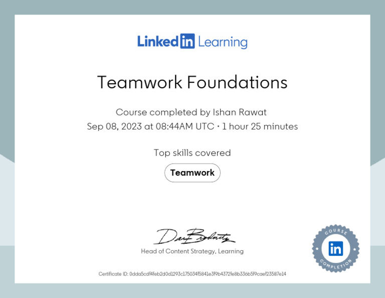 LinkedIn Learning Certificate 5 | PDF