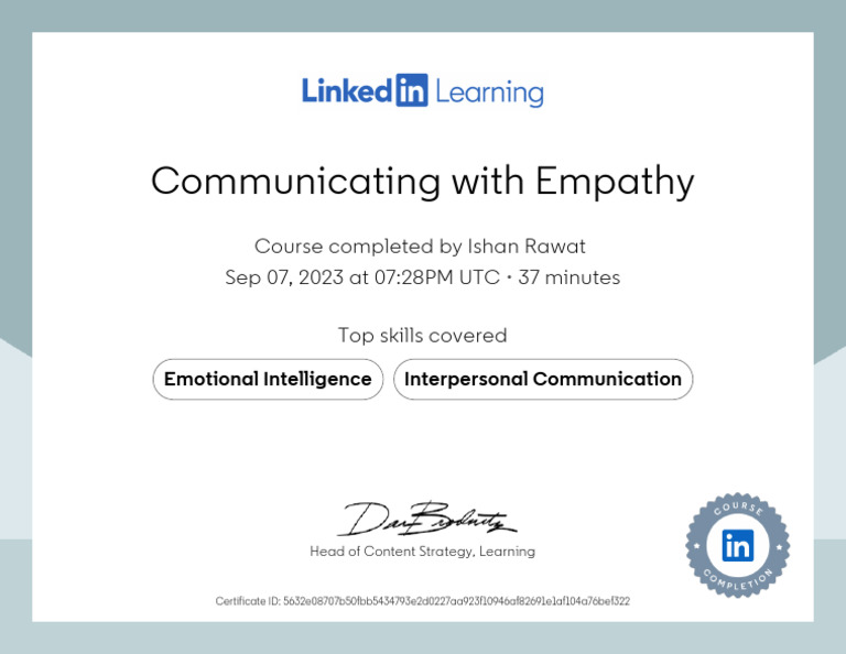 LinkedIn Learning Certificate 3 | PDF