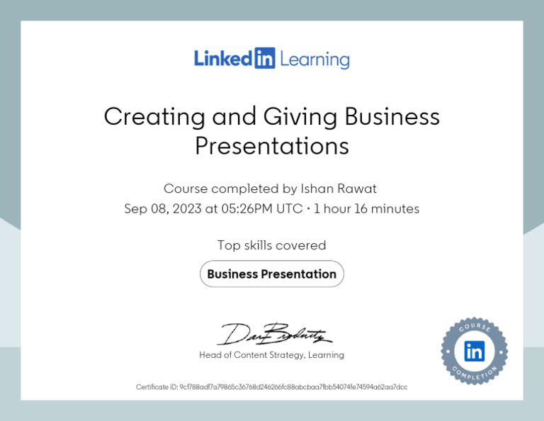 LinkedIn Learning Certificate 6 | PDF
