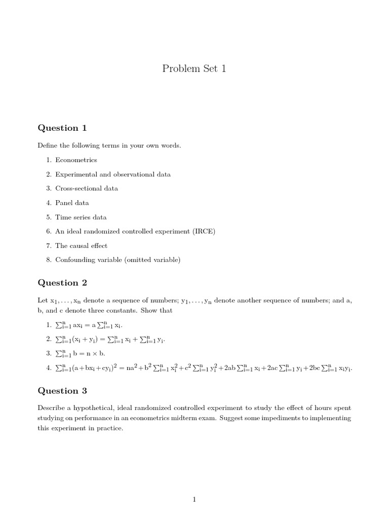 Problem Set 1 | PDF | Teaching Methods & Materials