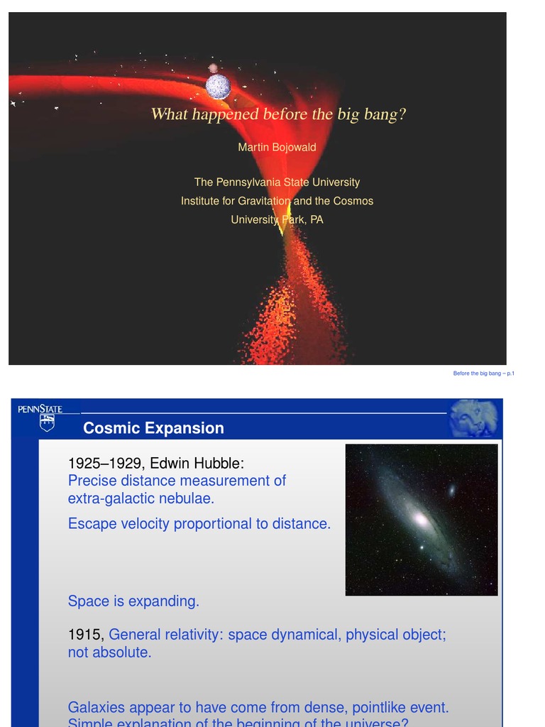Martin Bojowald - What Happened Before The Big Bang? | PDF | Big Bang ...