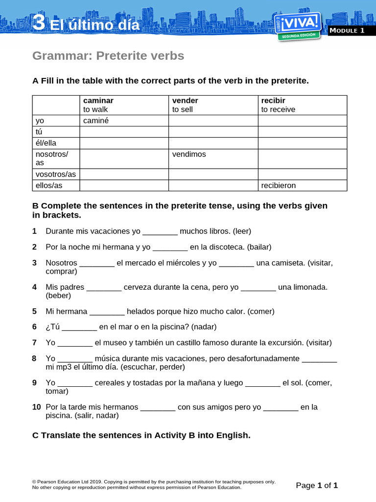 Viva2 2ed M1u3 Gws | PDF