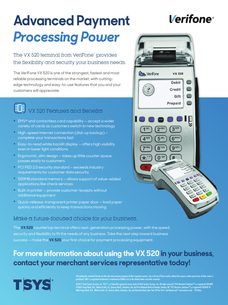 Ts1966a Product Launch Vx520 Branded Final | PDF | Emv | Banking Technology