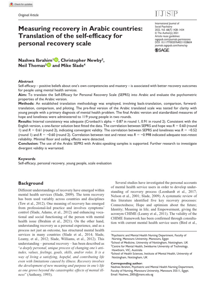 8 measuring recovery | PDF | Mental Disorder | Mental Health