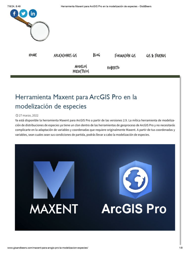 Herramienta Maxent para ArcGIS Pro en la modelización de especies | PDF ...