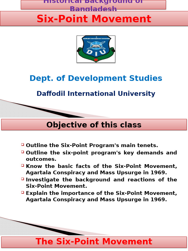8 Six-Point Movement, Agartala Conspiracy and Mass Upsurge in 1969 ...