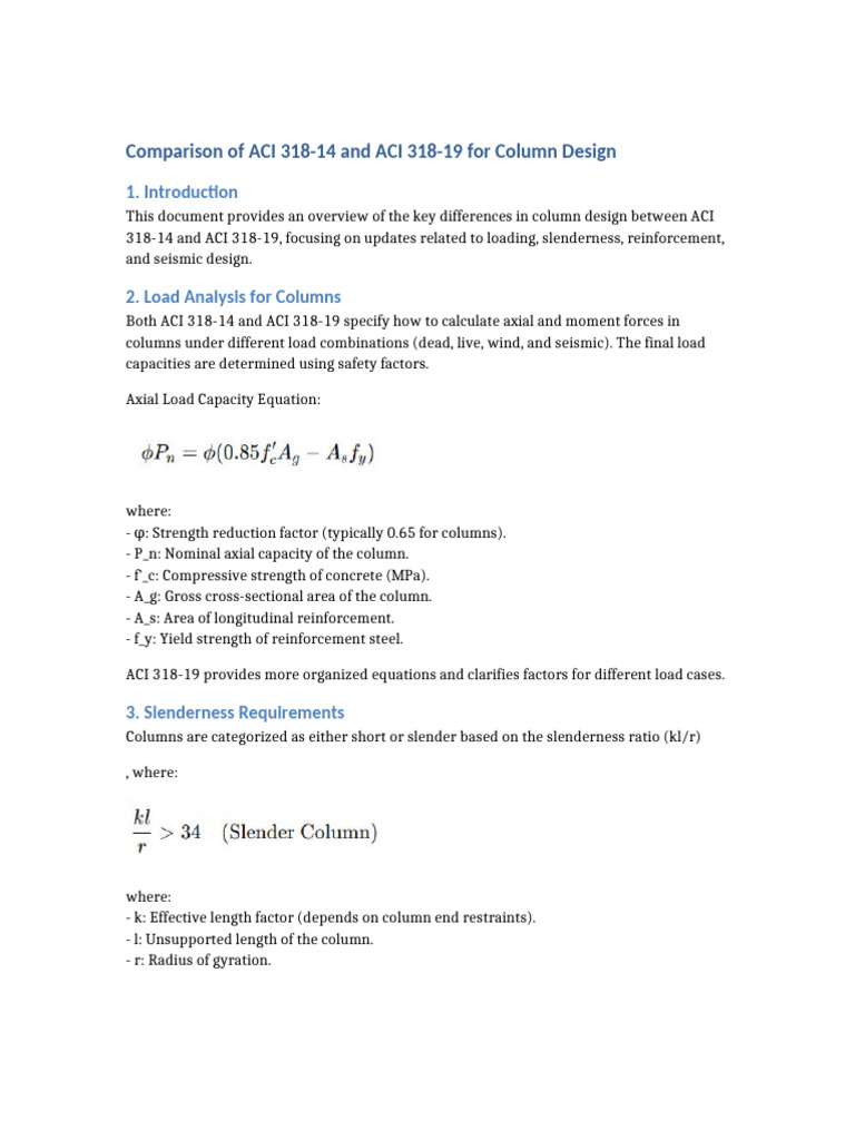 ACI_318_Comparison | PDF | Buckling | Column