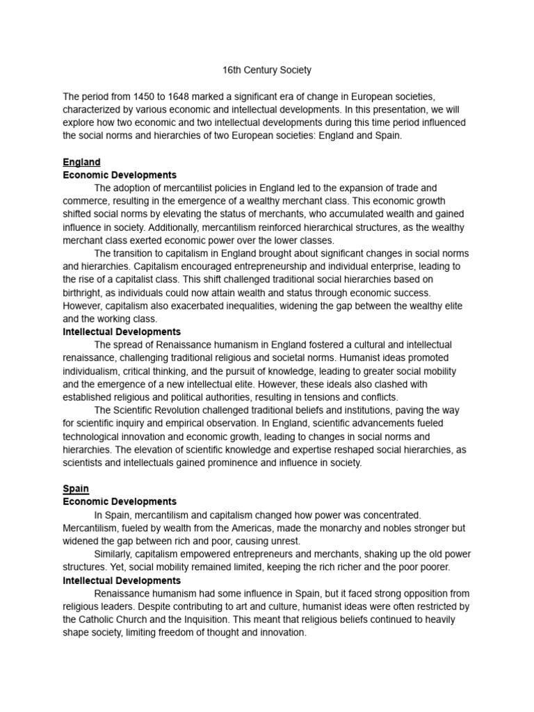 REF - 16th Century Society Presentation | PDF | Capitalism | Mercantilism