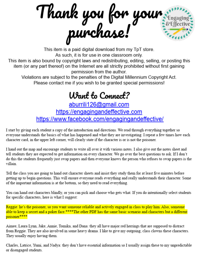 School Mystery Game III Version B | PDF