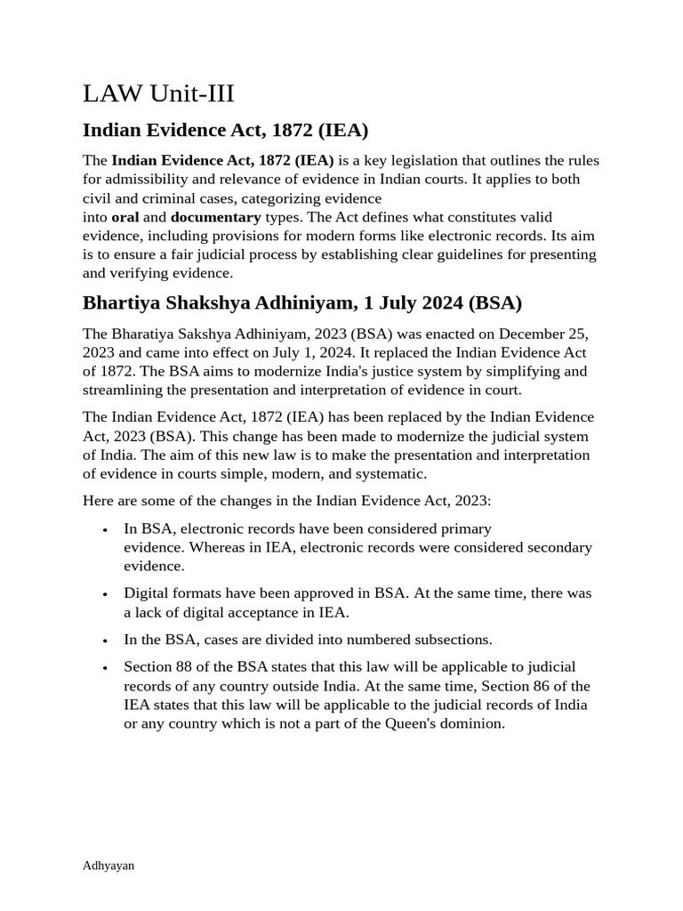LAW Unit3.1 AD | PDF | Witness | Expert Witness