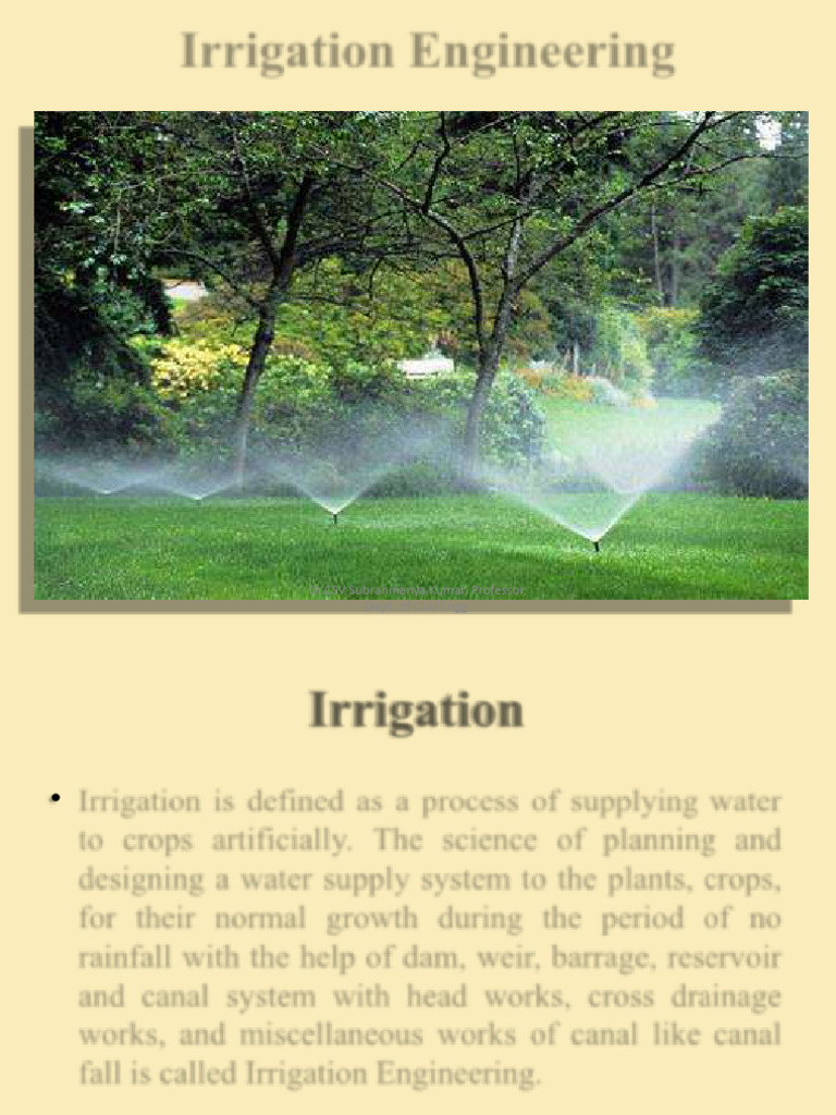 Understanding Irrigation Engineering | PDF | Irrigation | Soil