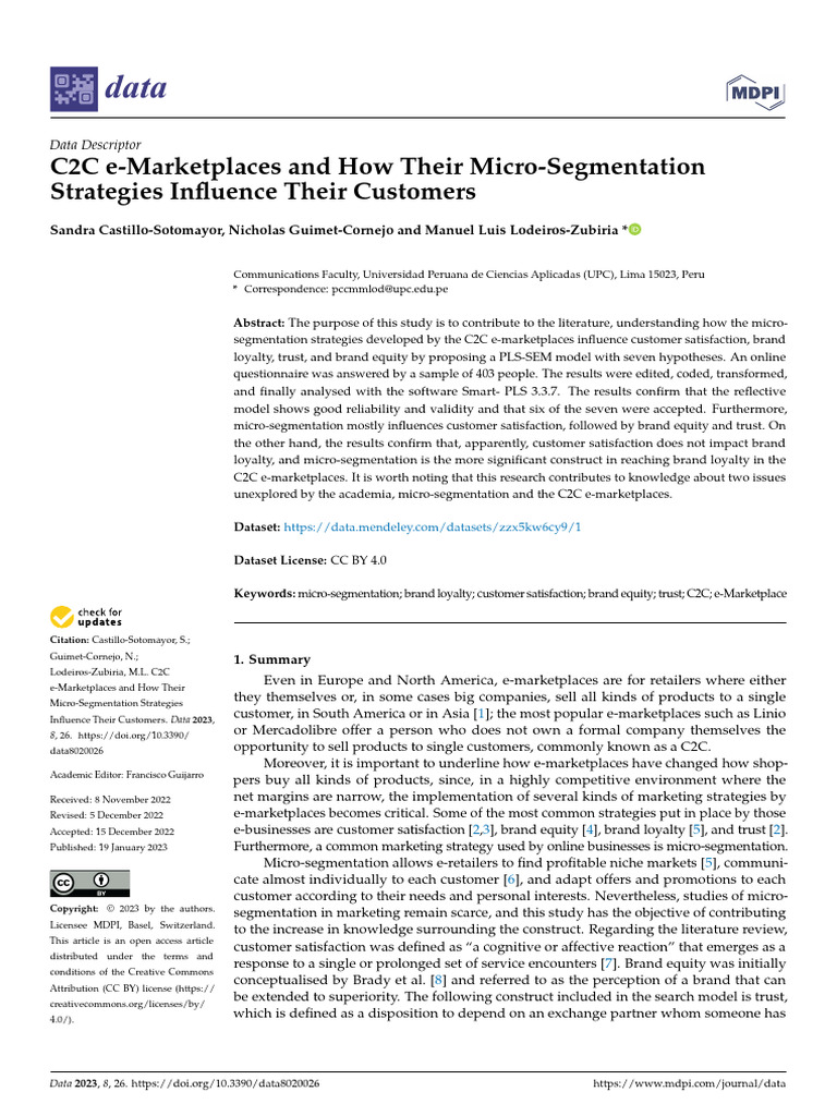 C2C E-Marketplaces and How Their Micro-Segmentation Strategies | PDF ...