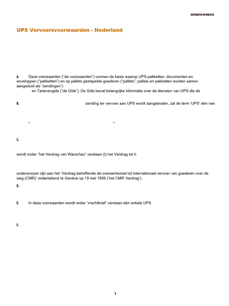Terms Carriage NL | PDF
