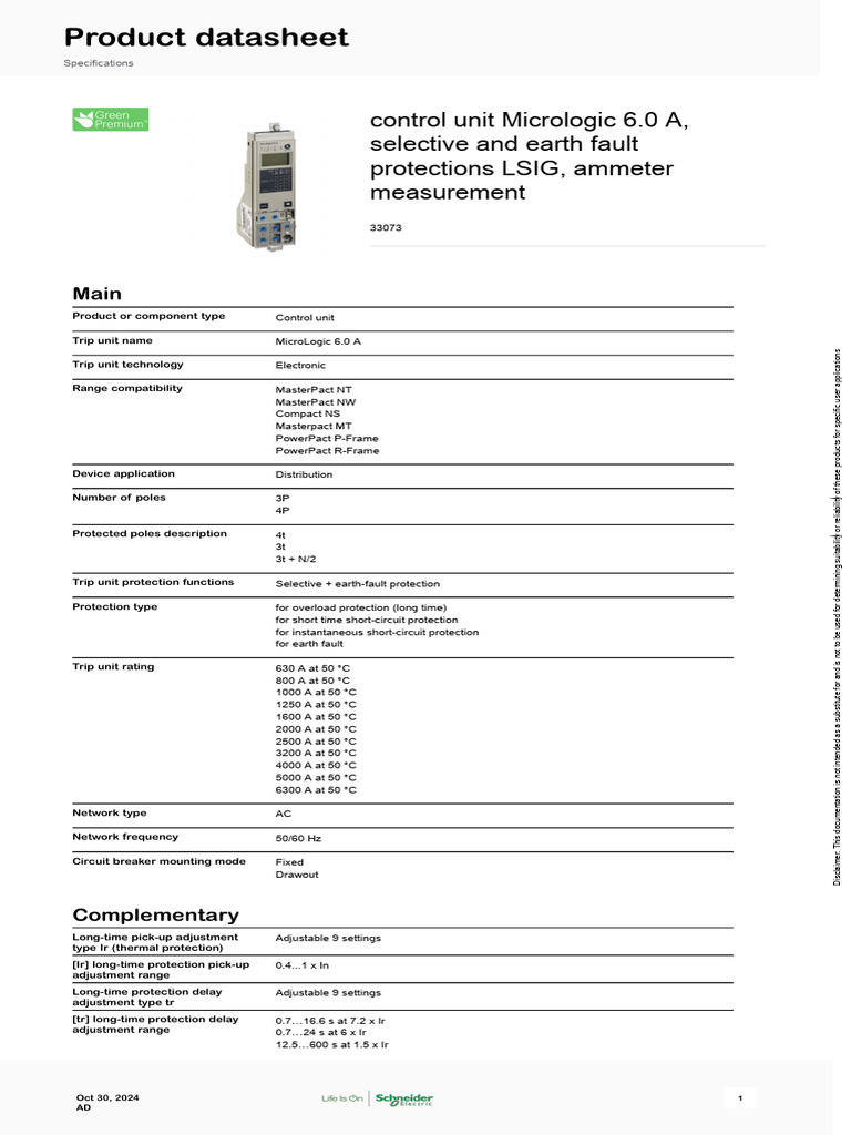 Schneider Electric - MicroLogic - 33073 | PDF | Electronics | Electricity