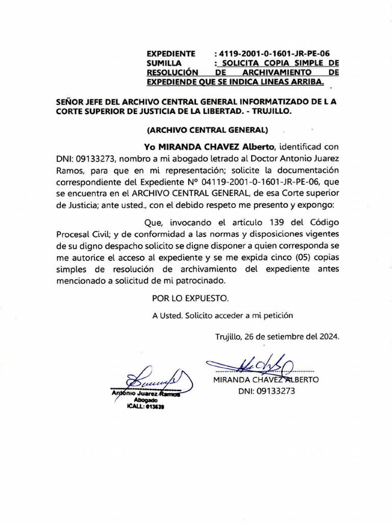 Solicito Copias Simples | PDF