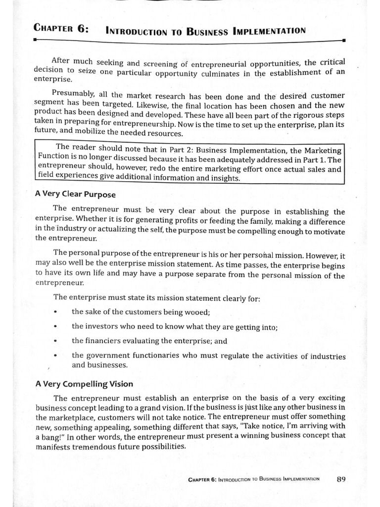 Entrepreneurship Chapter 6 | PDF
