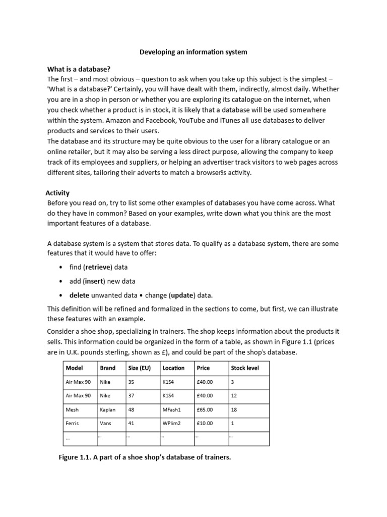 Developing An Information System | PDF | Databases | System
