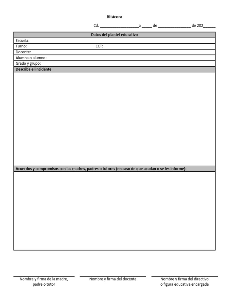 Bitácora FORMATO | PDF