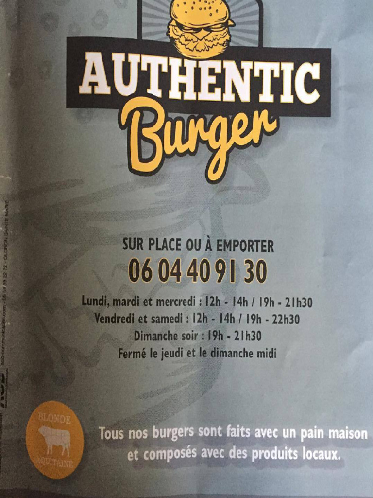 Authentic Burger Menu | PDF