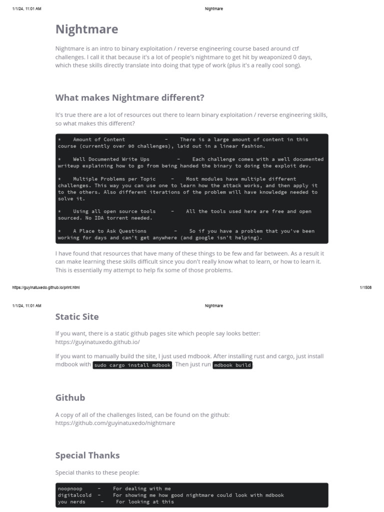Nightmare | PDF | Pointer (Computer Programming) | Computer Engineering